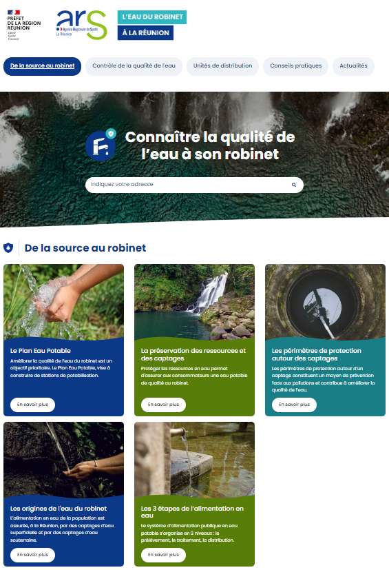 Le site internet « eaudurobinet.re » de l’ARS modernisé pour une ...